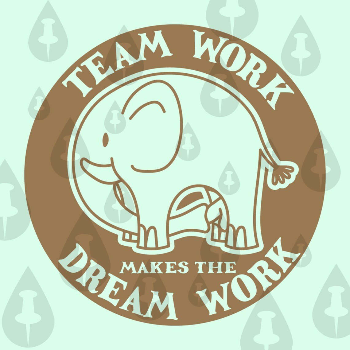 Teamwork Makes the Dream Work SVG Elephant Doing - Etsy Canada