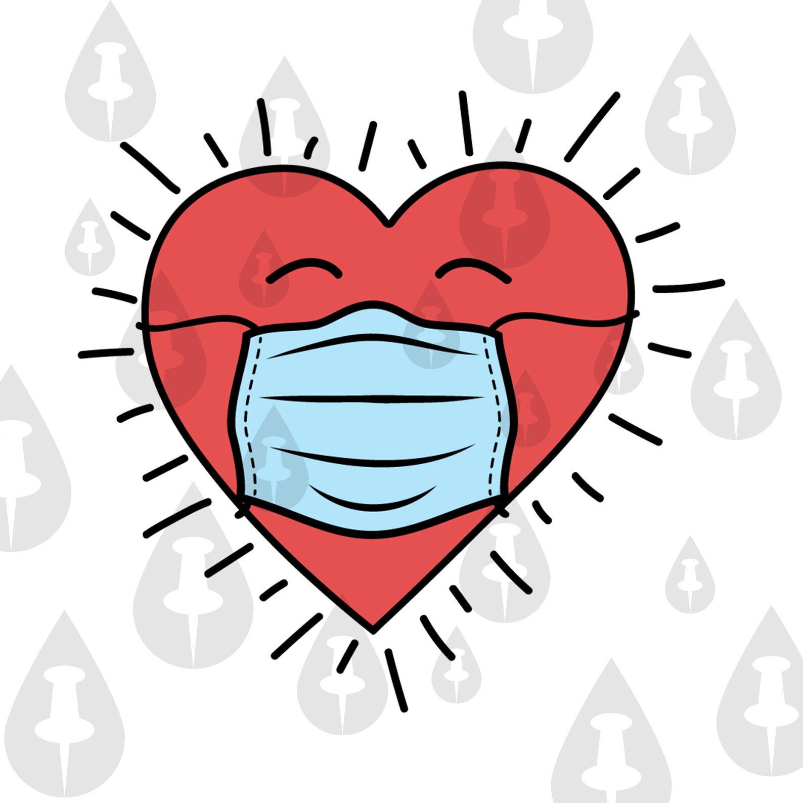 Heart Wearing Mask SVG Easy Peel Cricut Vector Quarantine | Etsy