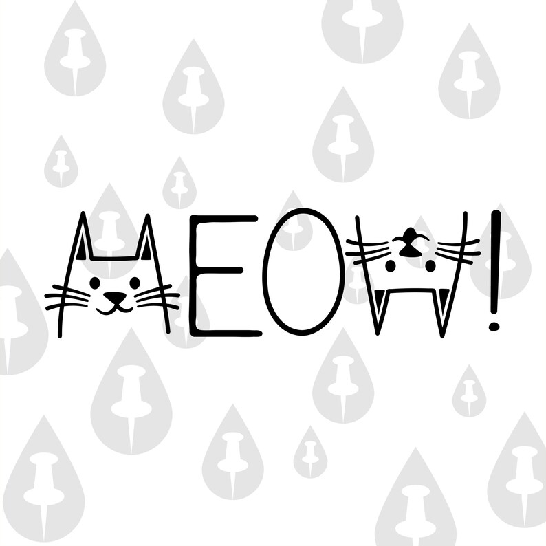 Cats Meow Funny Cute Kawaii Kitty Cat SVG for Cricut Cutter - Etsy