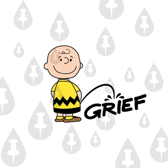 Charlie Peanuts Kid Peeing on the Word Grief Funny Meme Hot - Etsy Finland