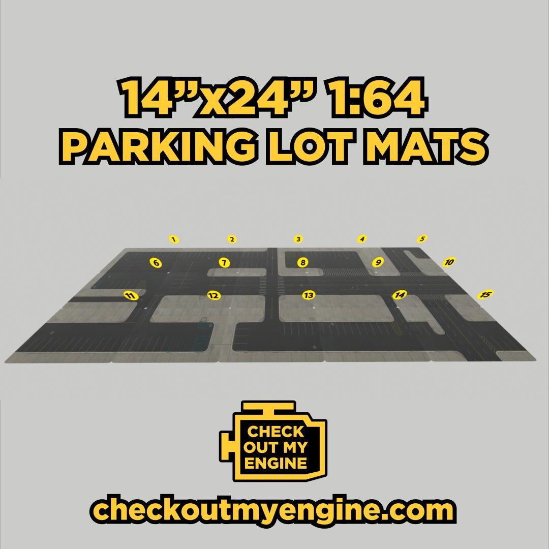 1:64 Scale Parking Lot Playmat - American Style Modular Desk Mat ...