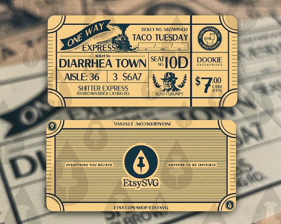 One Way Train Ticket Clipart