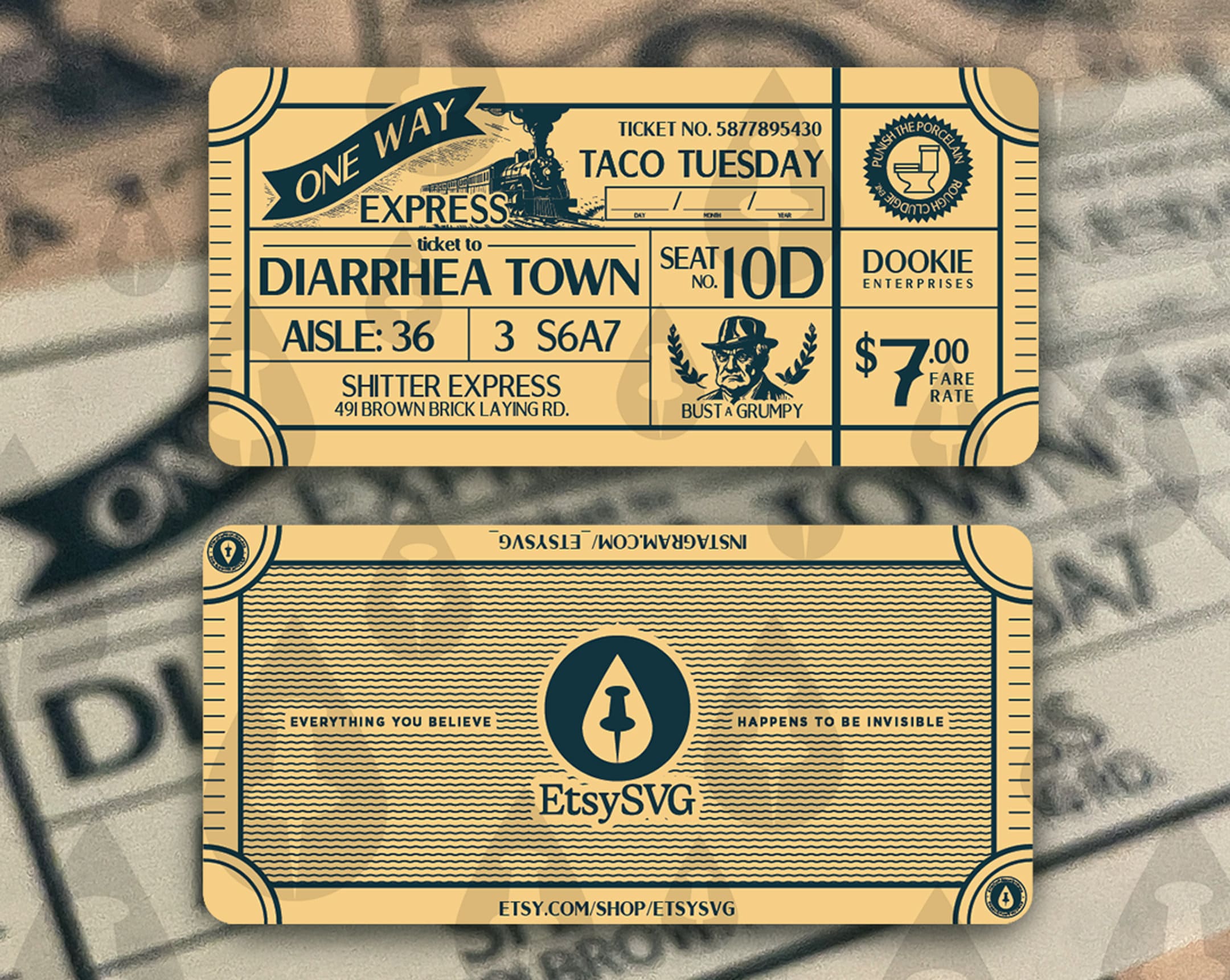 Real Vintage Train Ticket