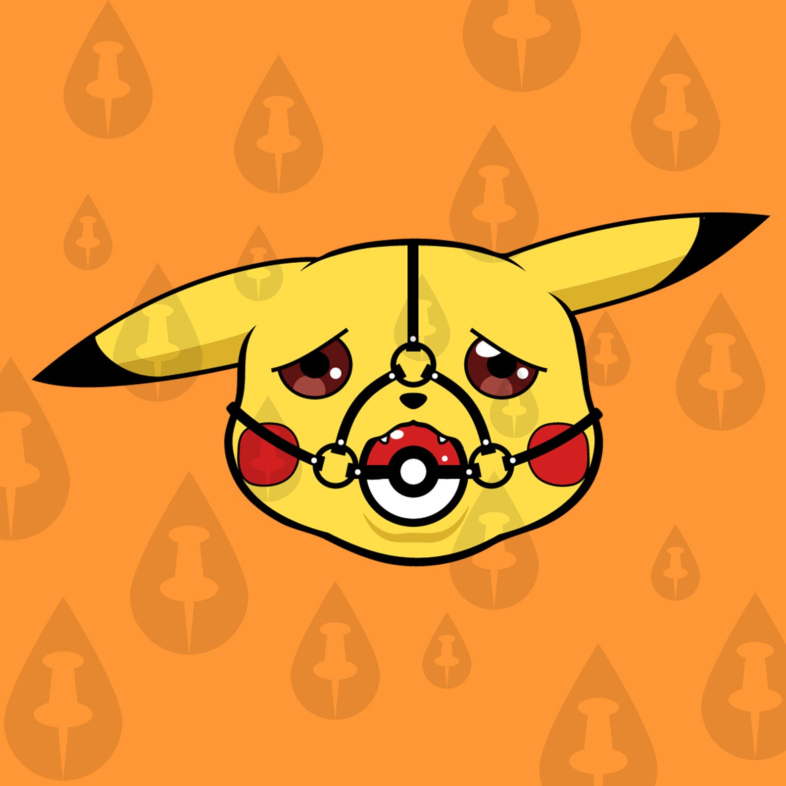 Pikachu With Poké Ball Gag In Mouth Cute Style Pika Kink Rule 34 Bdsm