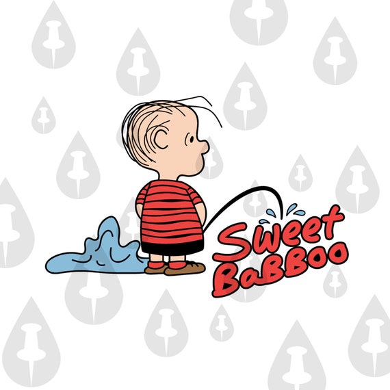 Linus Peanuts Kid Peeing on the Word Sweet Babboo Funny Meme | Etsy