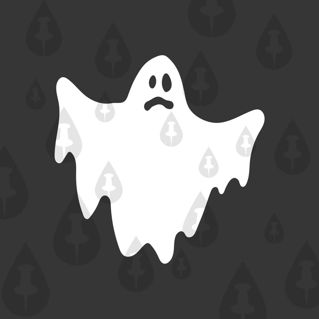 Ghost SVG Vector - Spooky Frowning Halloween Ghost Haunting Decoration ...