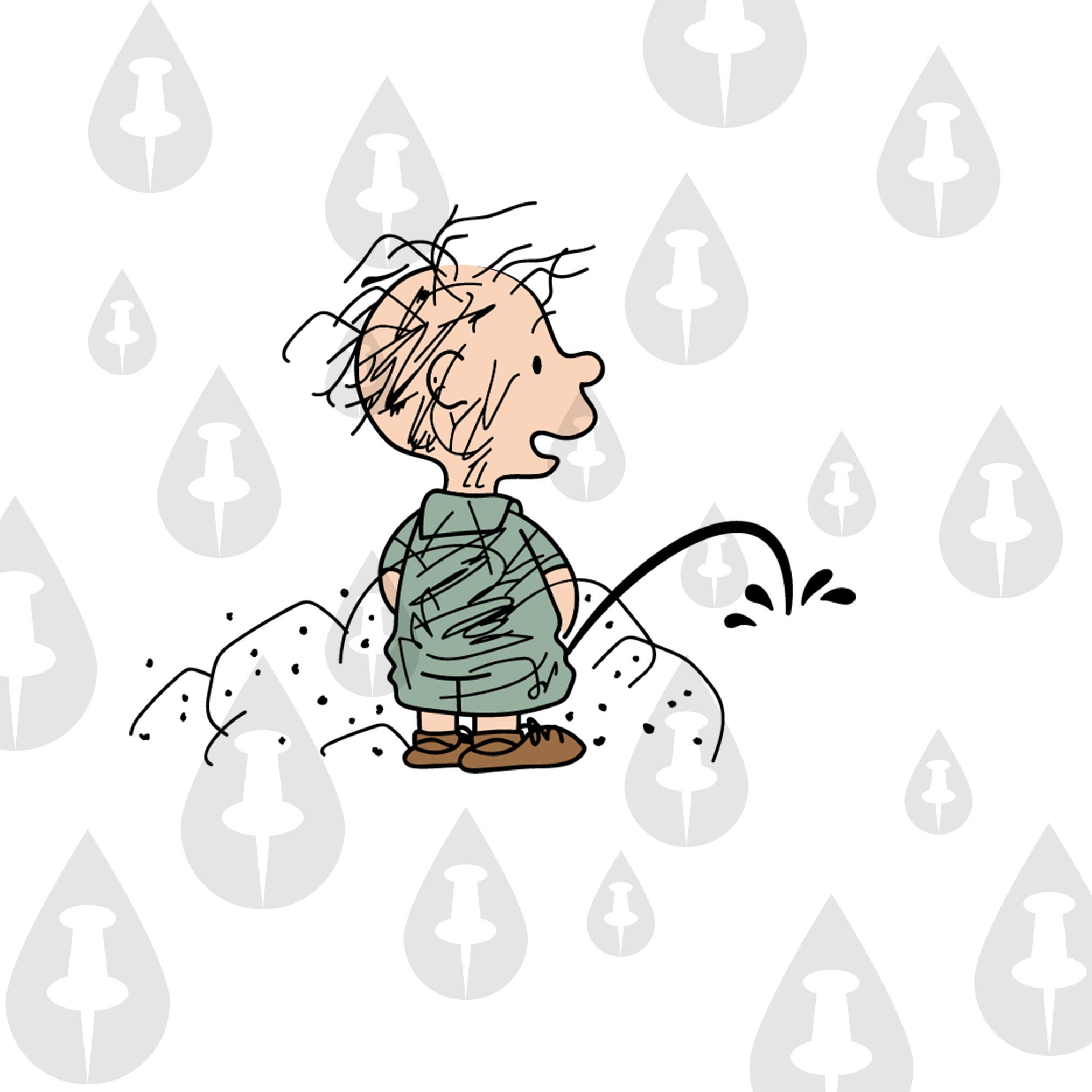 Pigpen Peanuts Kid Peeing on Custom Text - Funny Meme Hot Rod Custom ...