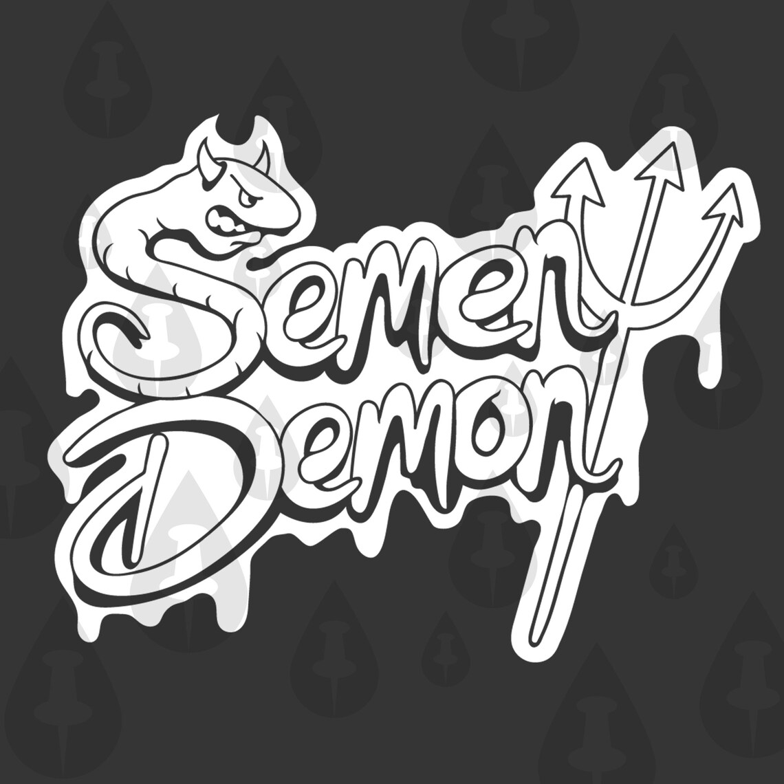 Semen Demon - Funny Devil Cum Cartoon Character Manly Macho Fertile Racing Window Decal Vector ...
