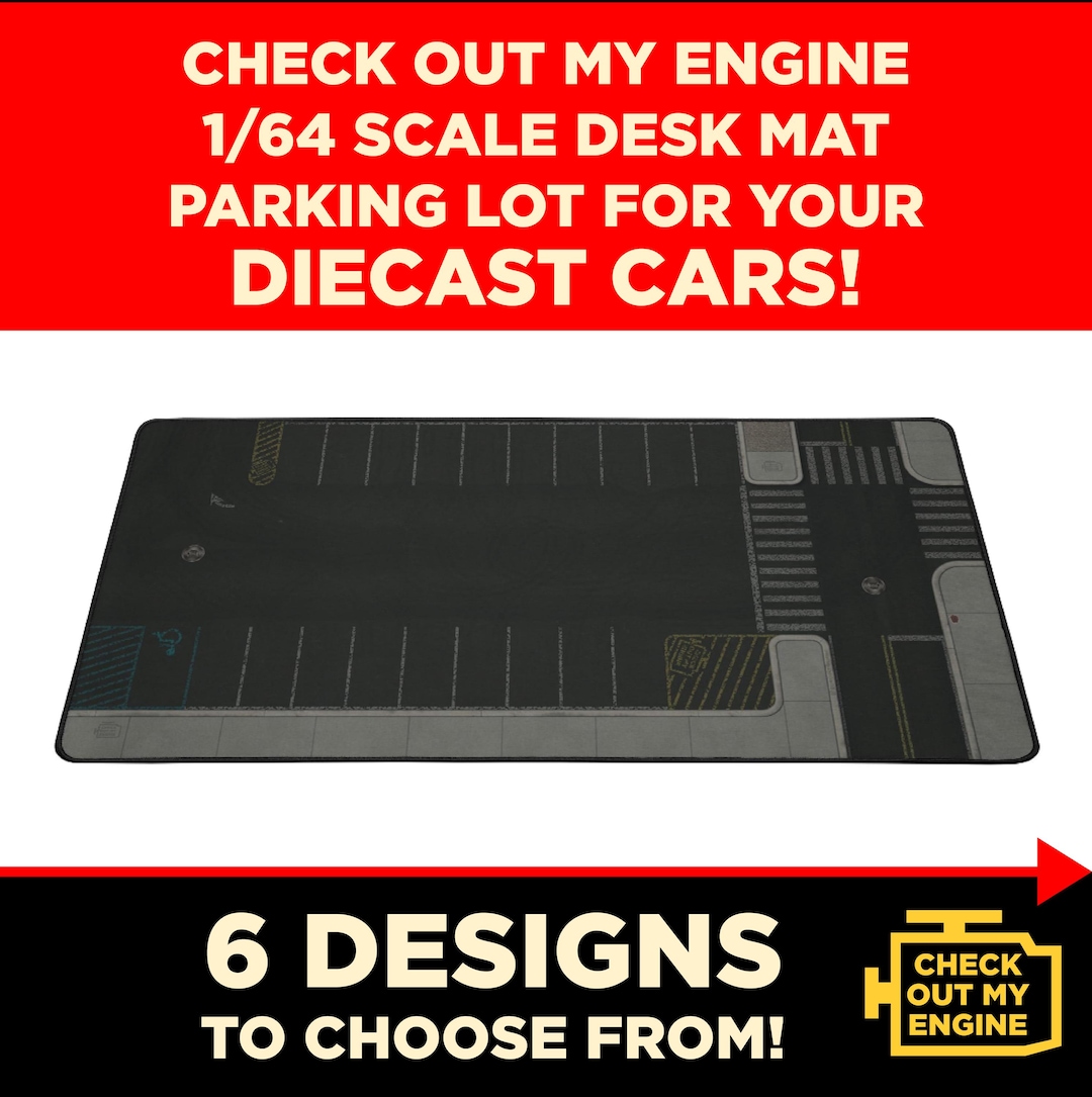 1/64 Scale Diecast Parking Lot Playmat | Modular Display Desk Mat ...