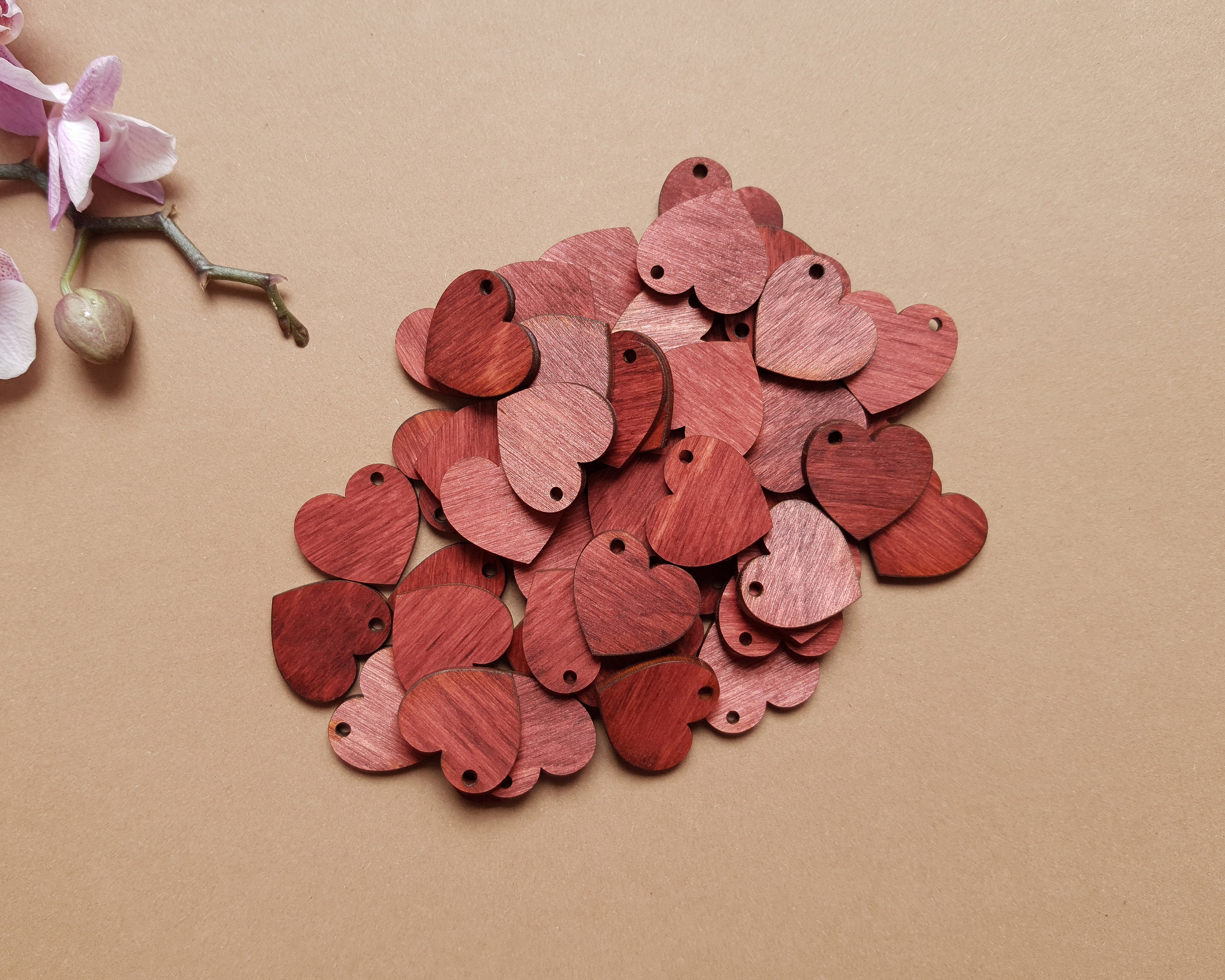50 Rustic Tiny Wooden Hearts 1 Inch Hearts With Holes Wooden - Etsy