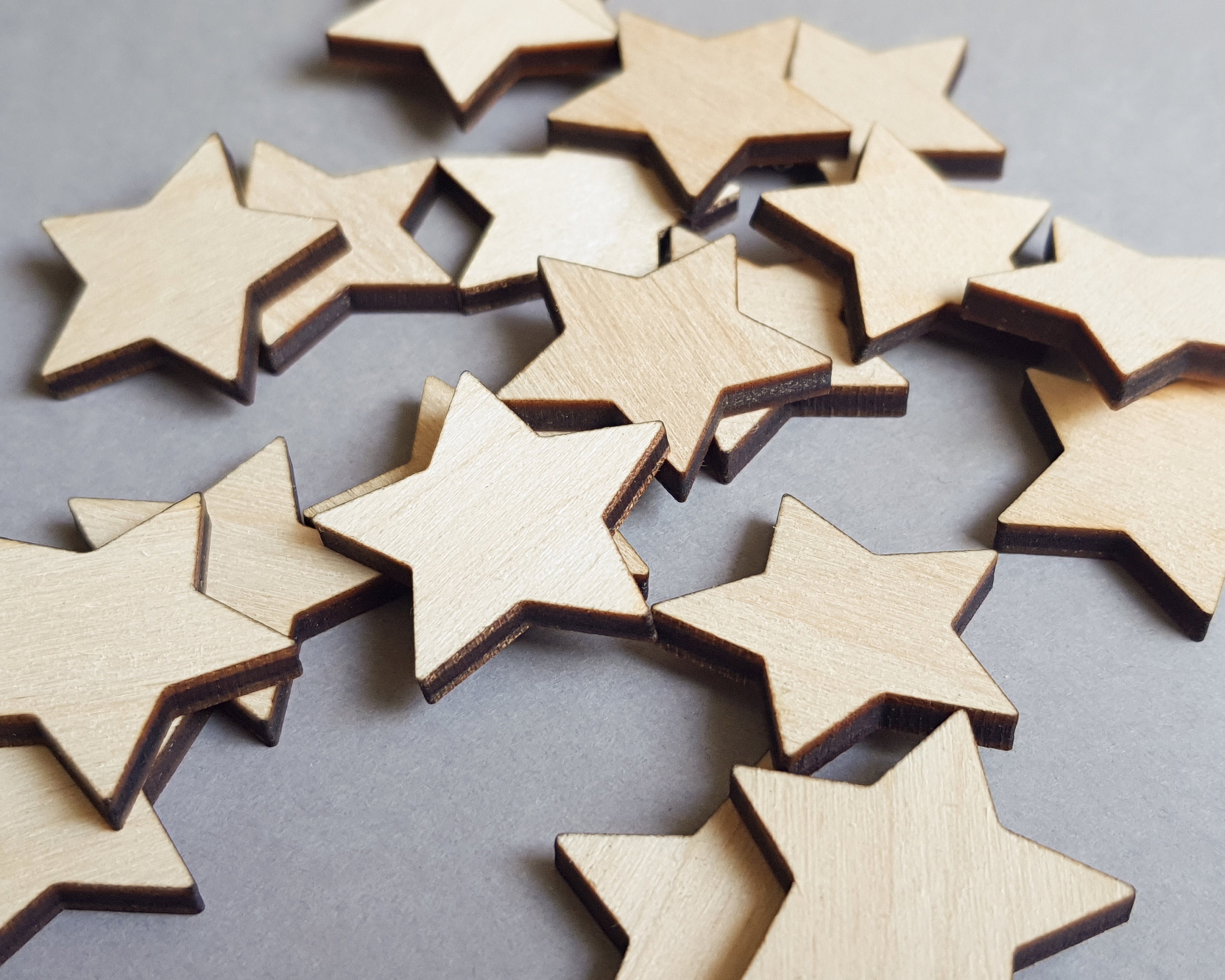 50 Wood Star Cutouts Tiny Wooden Stars Wooden Star | Etsy