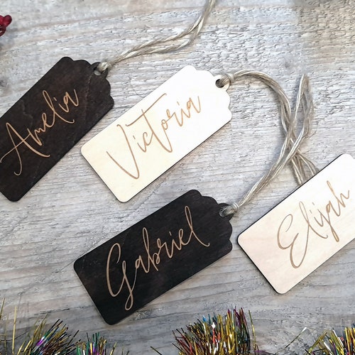 Custom Gift Tags Personalized Name Tag Laser Engraved Tags - Etsy