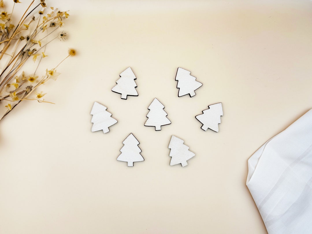 50 Tiny Wood Christmas Tree Shape Cutouts - Wooden Christmas Tree ...