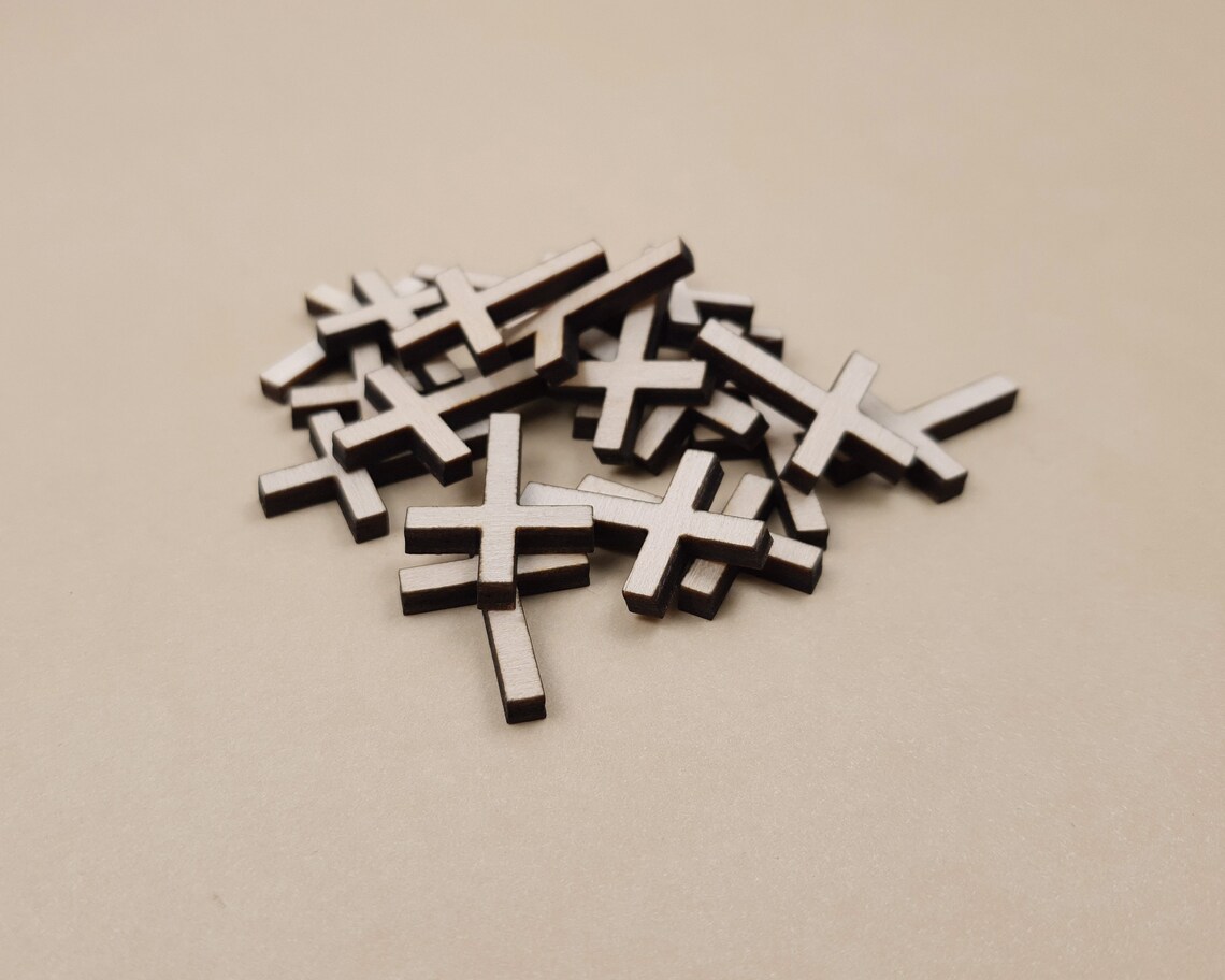 50 Small Wooden Crosses Tiny Cross Cutouts Laser Cut - Etsy