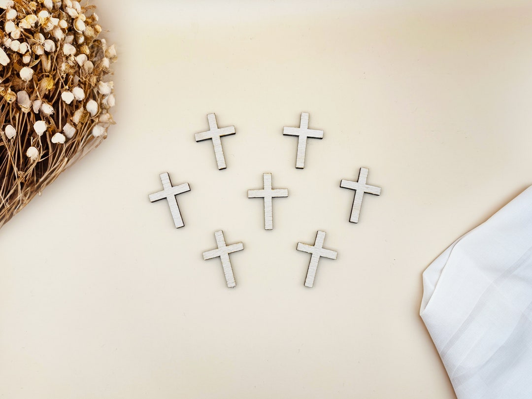 50 Small Wooden Crosses - Tiny Cross Cutouts - Laser Cut Crosses ...