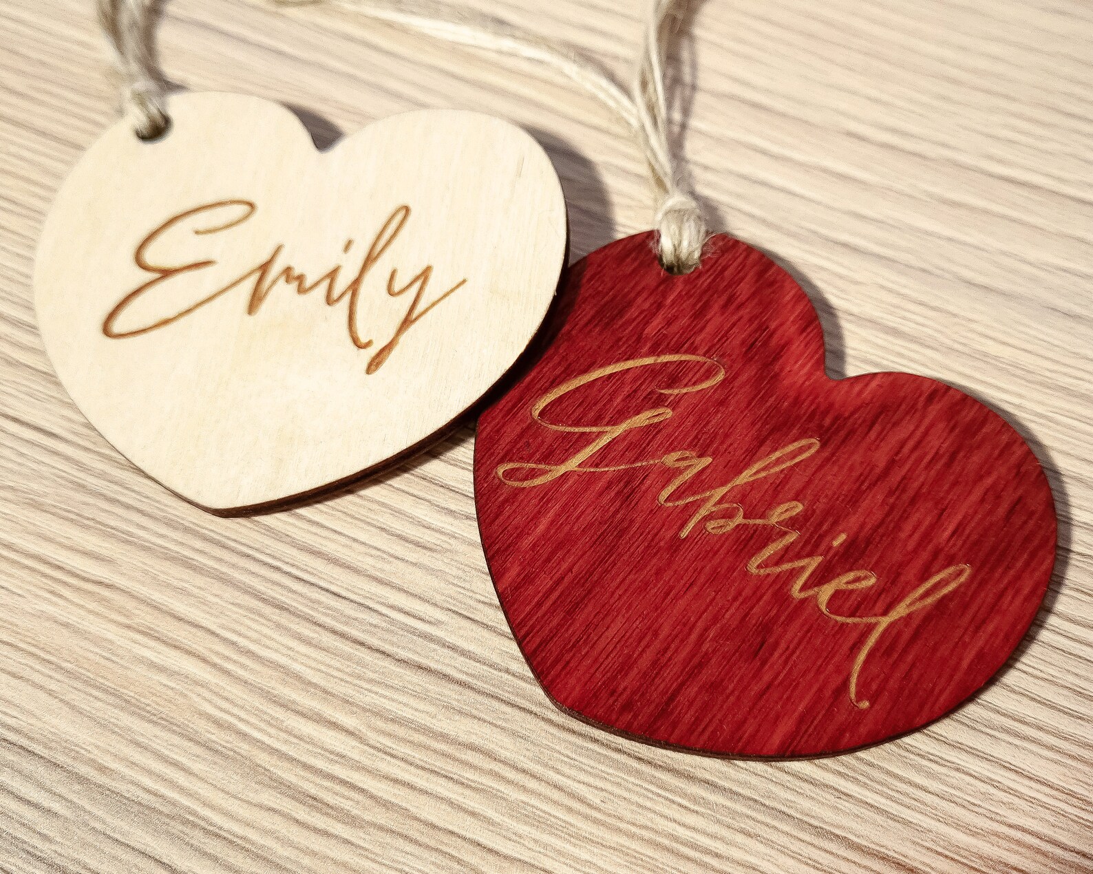 Custom Heart Tag Personalized Wood Heart Tags Laser Engraved | Etsy