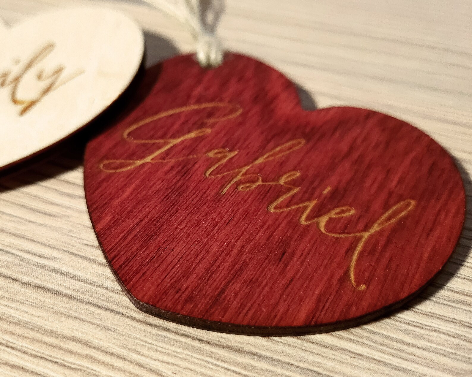 Custom Heart Tag Personalized Wood Heart Tags Laser Engraved | Etsy
