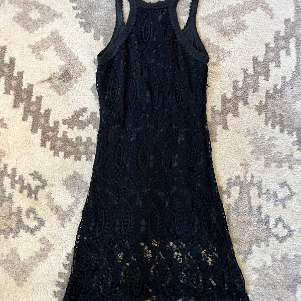 Black Crochet Dress - Etsy
