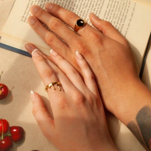 Dripping Small Ring - Gold, Silver, Statement Modern Ring, Streetwear ...