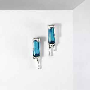 Dripping Gemstone Earrings Gold Silver Rose Gold - Etsy