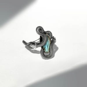 Snake Ring, Serpent Ring, Gold Snake Ring, Gold Gemstone Snakes - Etsy