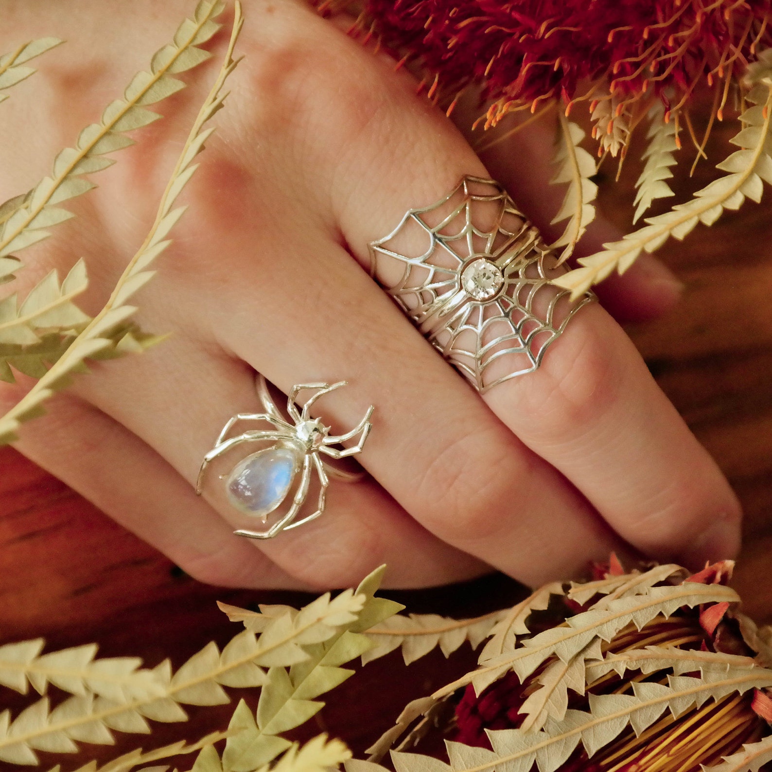 Spider Web Rings Stacking Rings Ring Webbing Gold - Etsy