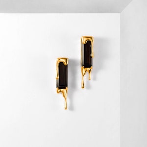 Dripping Gemstone Earrings - Gold, Silver, Rose Gold, Moonstone ...