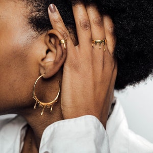Dripping Small Ring - Gold, Silver, Statement Modern Ring, Streetwear ...