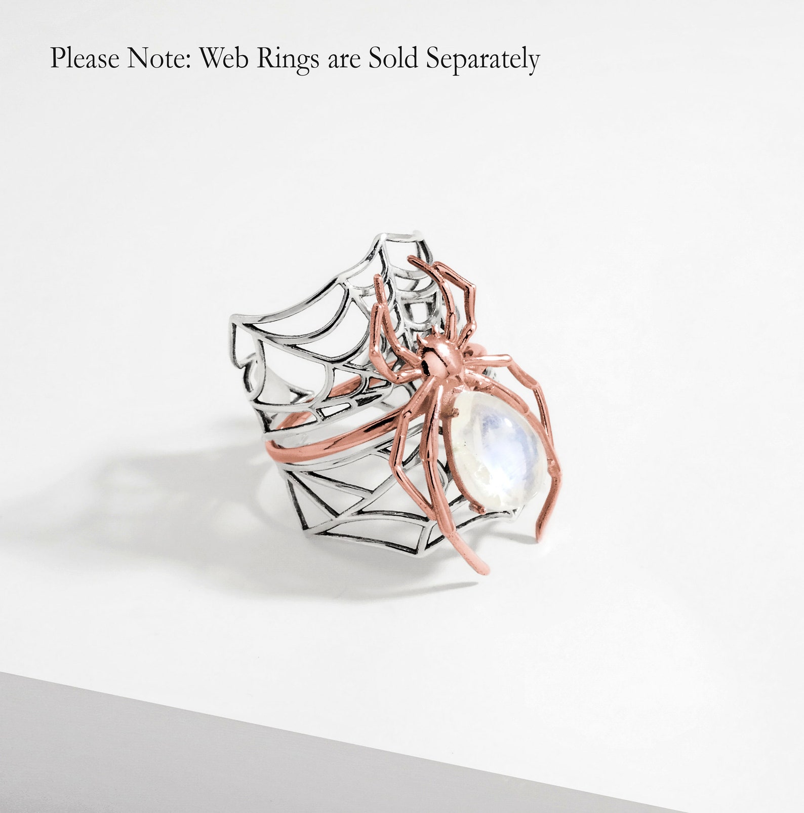 Spider Gemstone Ring Garnet Moonstone Onyx Stacking - Etsy