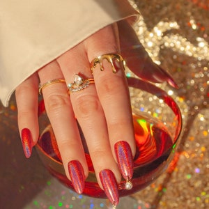 Dripping Small Ring - Gold, Silver, Statement Modern Ring, Streetwear ...