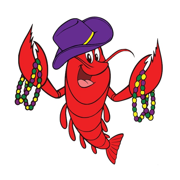 Mardi Gras Cajun Cowboy Crawfish SVG/PNG/DXF Layered Cut Files for ...