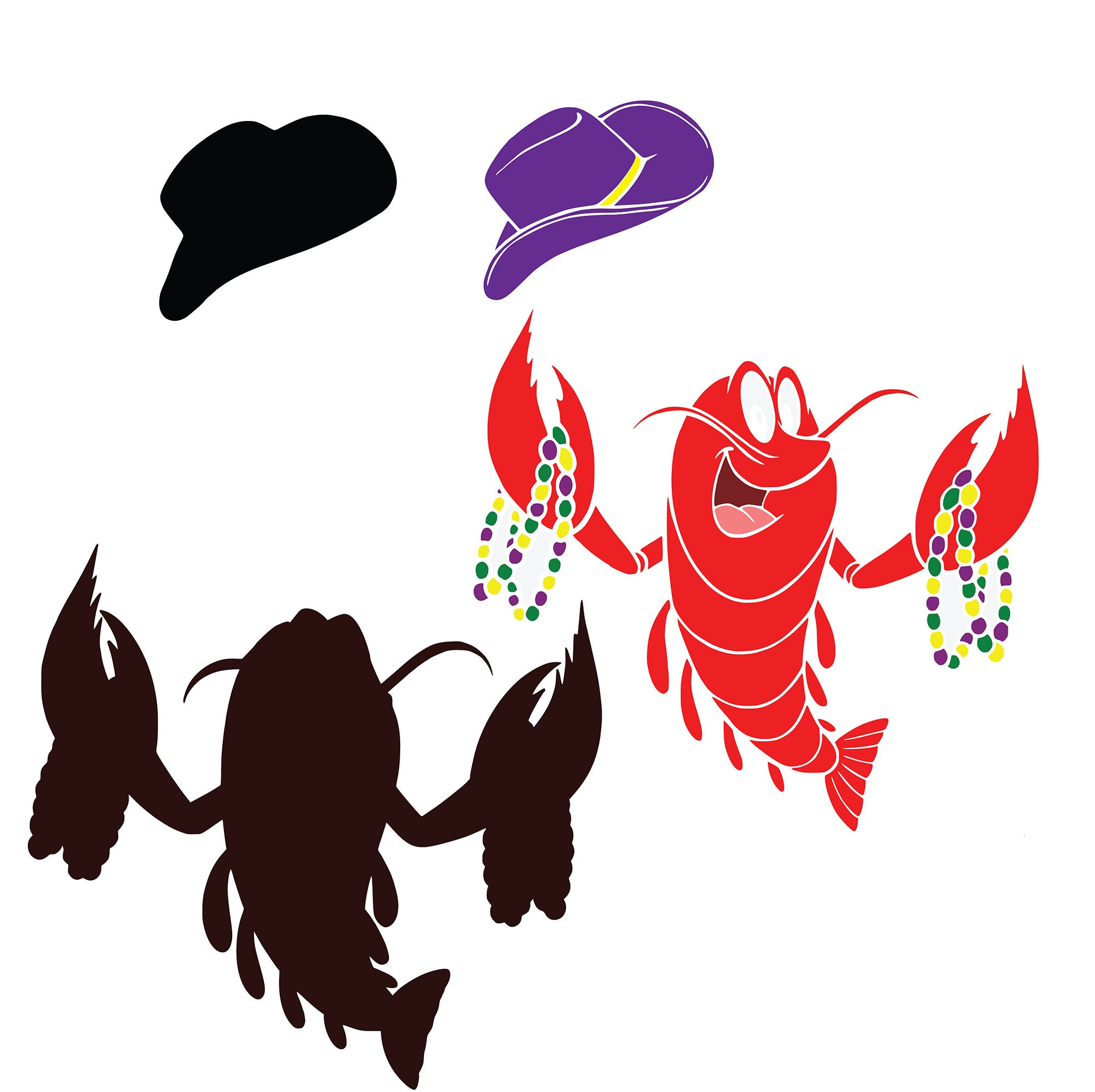 Mardi Gras Cajun Cowboy Crawfish SVG/PNG/DXF Layered Cut Files for ...