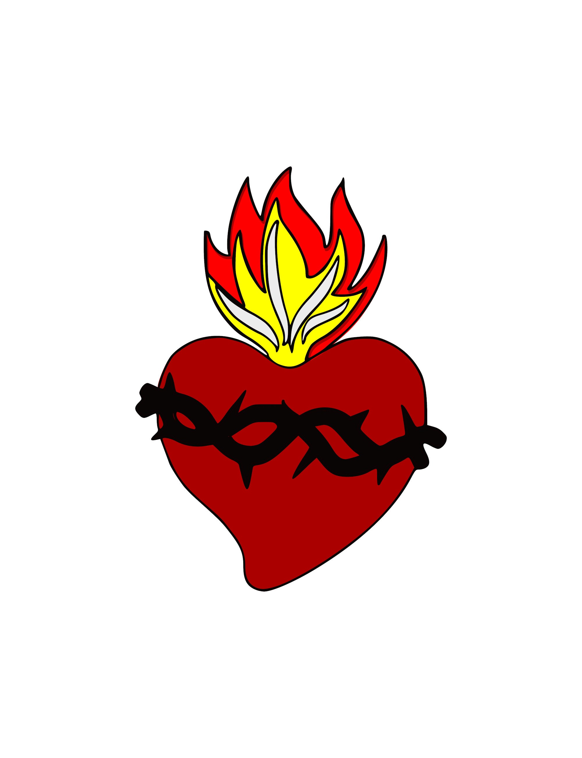 Layered Sacred Heart Svg/dxf/png/pdf/eps Vector File for Silhouette ...