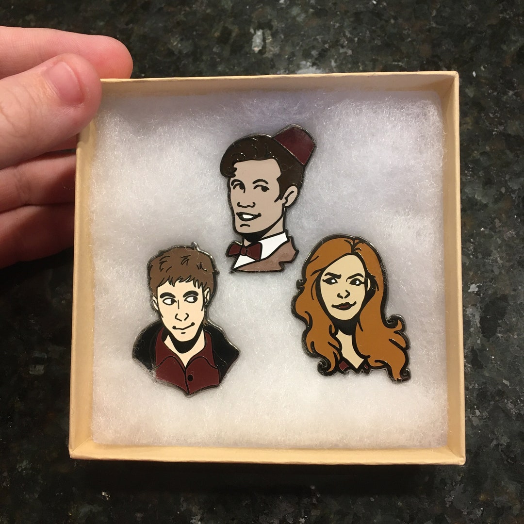 Doctor Who Hard Enamel Pins Set 11 Amy Pond Rory Matt Smith - Etsy
