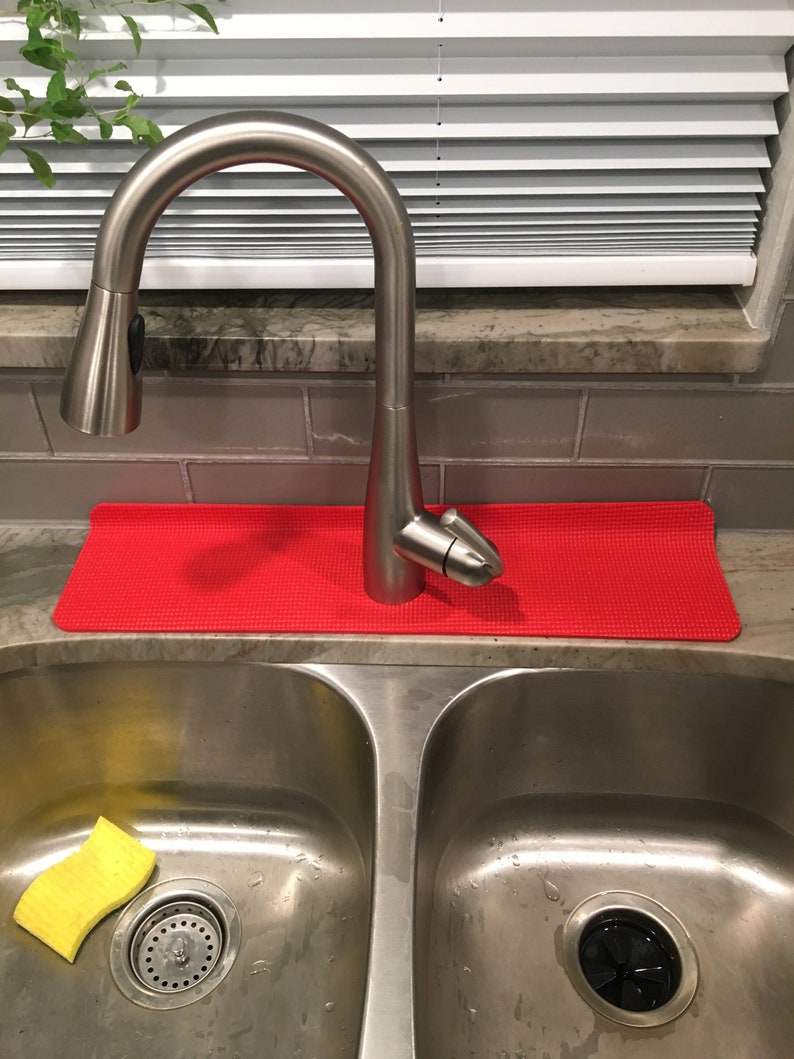 Red Kitchen Faucet Drip Catcher, Kitchen Sink Splash Protection, Water ...