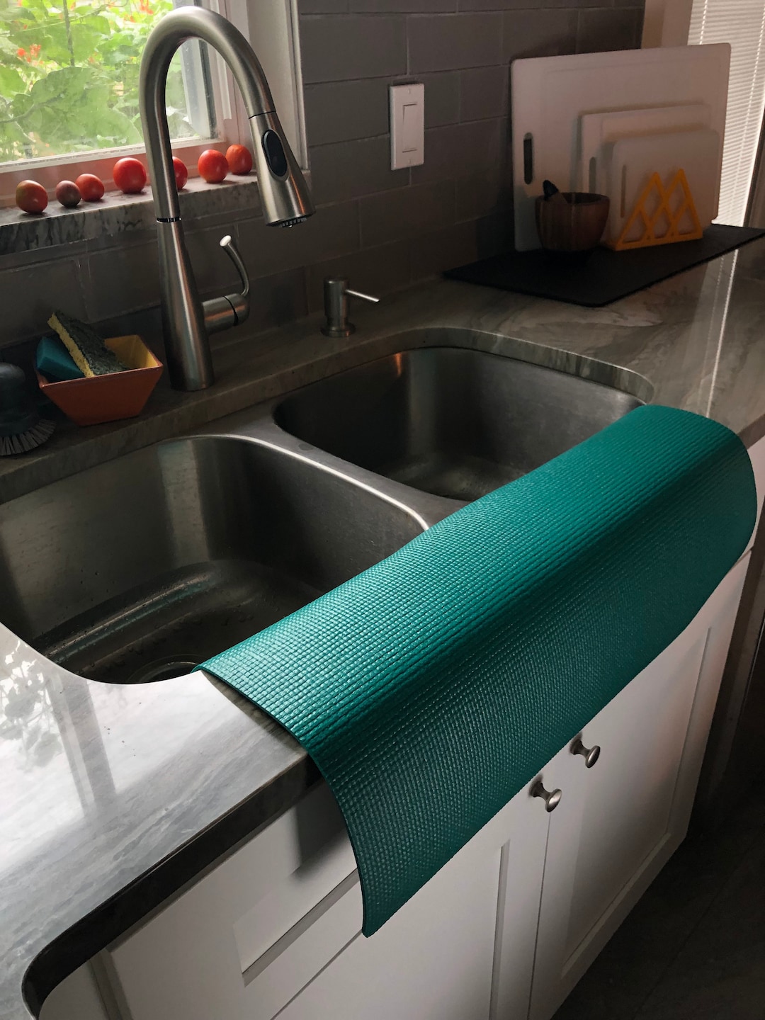 Forest Green, Double SINK EDGE GUARD, Water Splash Guard, Protects ...