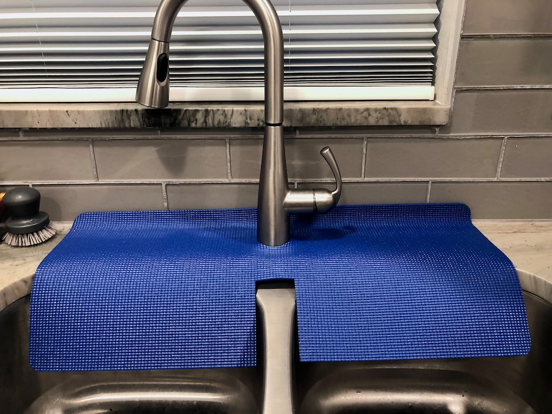 Royal Blue Double Sink FAUCET SPLASH GUARD, Drip Catcher, Water Splash ...
