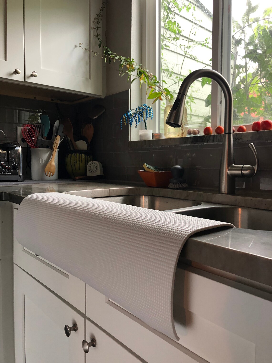 White Double SINK EDGE GUARD Kitchen Splash and Countertop | Etsy