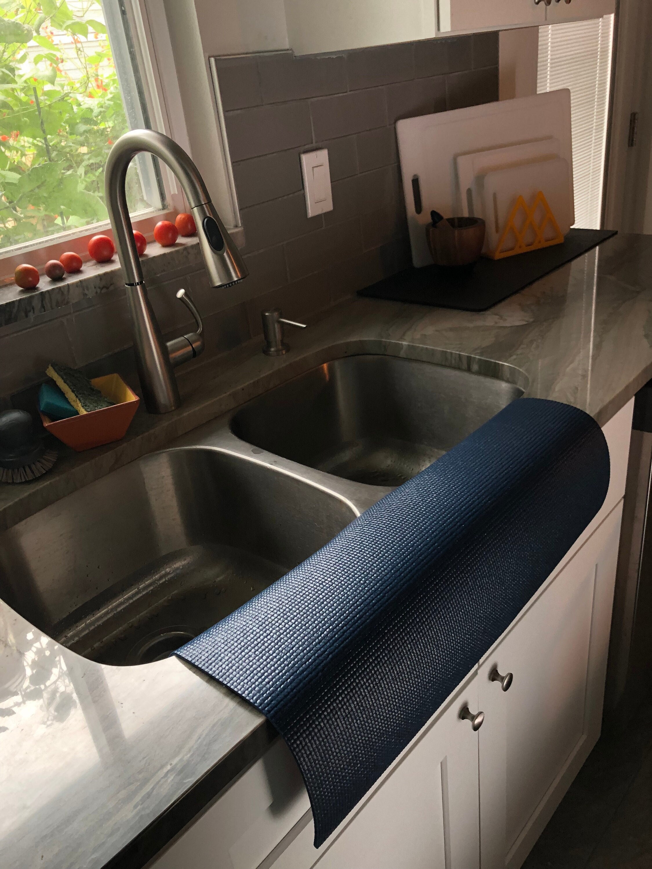 Navy Blue, Double SINK EDGE GUARD, Protects Sinks From Chipping/water ...