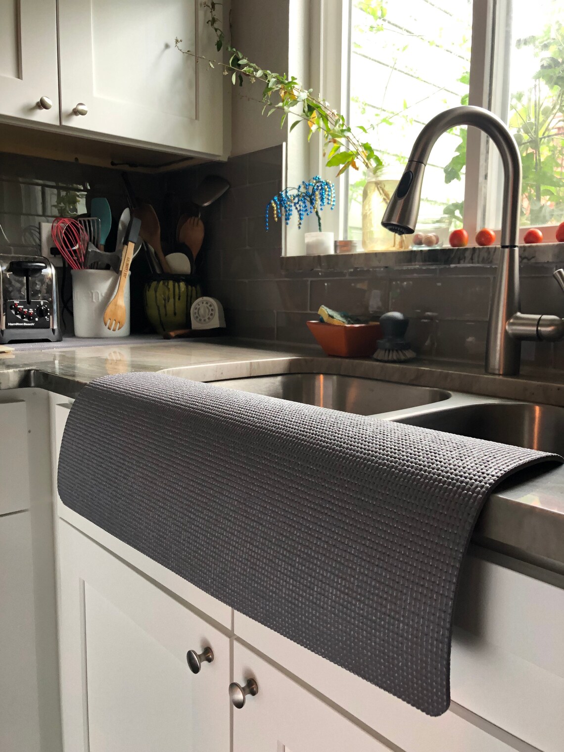 Gray Double SINK EDGE GUARD, Kitchen, Splash Countertop Protector ...
