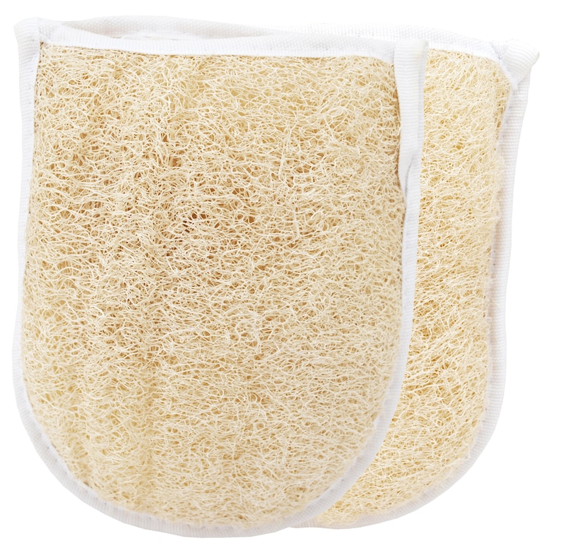 Two-sided Loofah Sponge Mitt | Natural Exfoliating Bath Mitt | Reusable ...