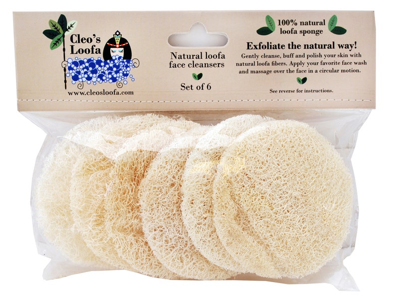Reusable Facial Loofah Pads | 6-pack Natural Exfoliating Face Sponge ...