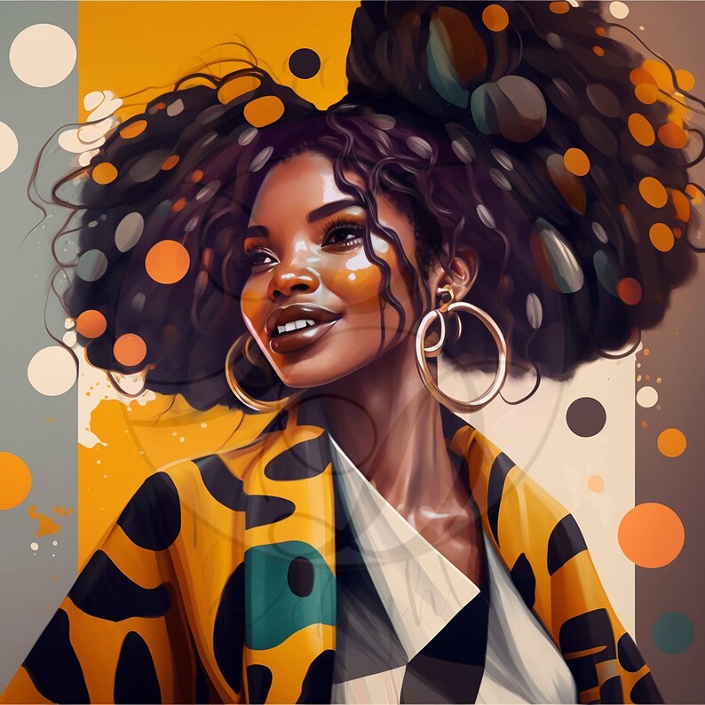 Black Woman Wall Art, Black Digital Art, African Amemrican Art, Black ...