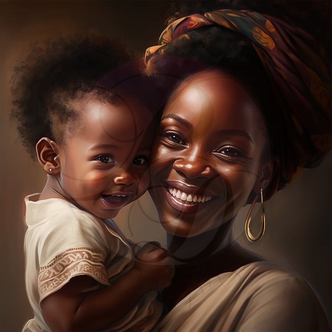Mother's Love, Mother's Day, Digital Illustration, Digital Art, Instant ...