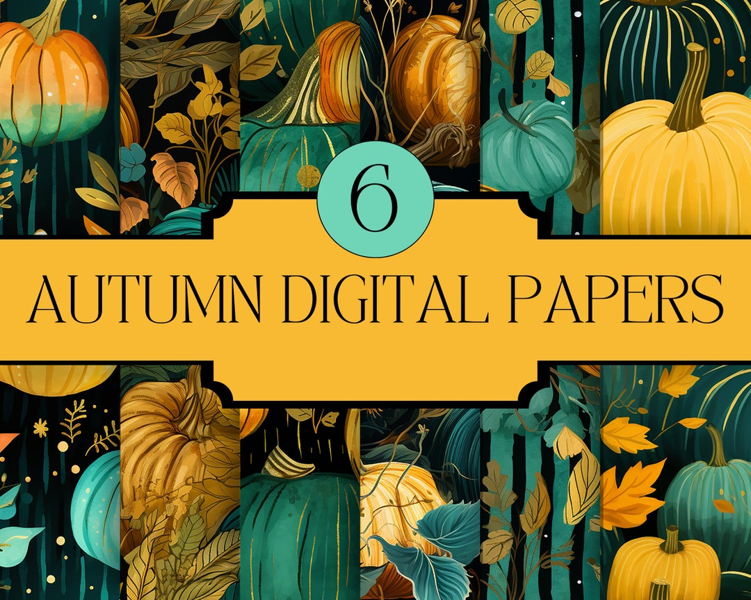 Autumn Digital Design Paper, 6pcs, DIY, Scrapbook Paper, 12x12 Paper ...