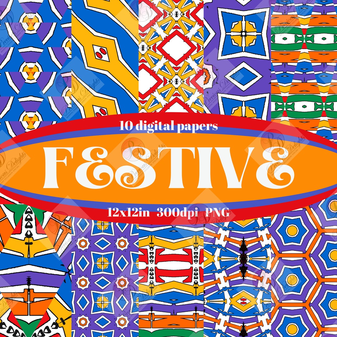 Digitales Designpapier, 10 Stück, nahtlose Muster, Scrapbookpapier ...