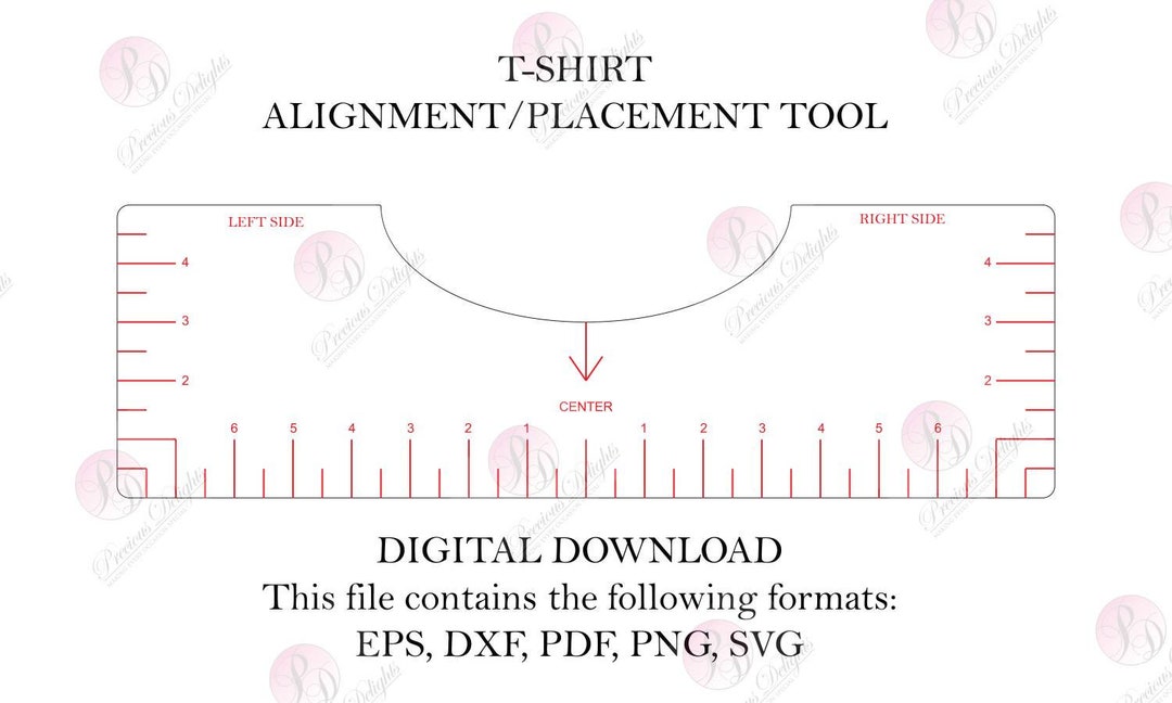 Tshirt Ruler SVG PNG T-shirt Alignment Tool DXF shirt Placement Guide ...