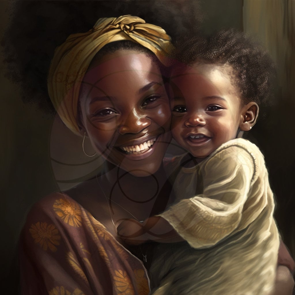 Mother's Love, Mother's Day, Digital Illustration, Digital Art, Instant ...