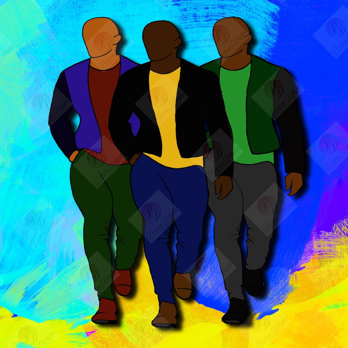 Black Men Clipart African American Men Clipart, PNG, 300dpi, Instant ...