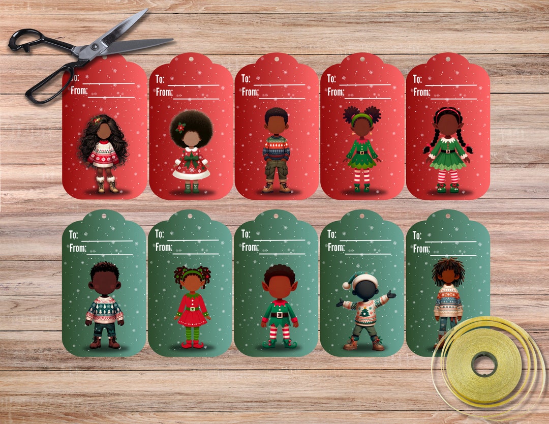 Printable Gift Tags, PDF, PNG, Instant Download, African American ...